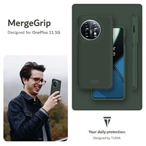 TUDIA DualShield Grip Designed for OnePlus 11 Case 5G (2023), [MergeGrip] Dual Layer Shockproof Slim Military Grade Non-Slip Tough Heavy Duty Protective Phone Case Cover (Pine Green)