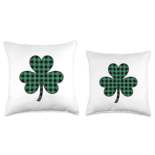 Saint Patricks Day Shirts 4U St Patricks Day Shirt Irish Women Men Plaid Graphic Shamrock Throw Pillow, 16x16, Multicolor