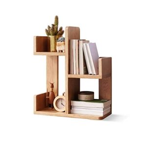 geltdn solid wood bookshelf nordic simple storage shelf desk bookcase，simple small bookshelf with wooden desktop