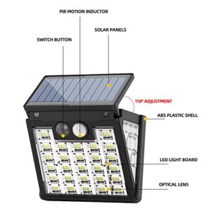 Solar Street Light, Efficient Solar Panels,3 Modes IP65 Waterproof Outdoor Solar Powered Street Lights with Motion Sensor LED Floods Light for Parking Lot,Drive-Way(Dusk to Dawning- Outdoor Lighting)