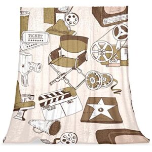 vbfofbv bedding fleece blanket, decorative for bedroom sofa floor, movies tool pattern retro