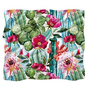 vbfofbv bedding fleece blanket, decorative for bedroom sofa floor, mexican style cactus flower