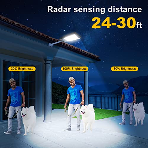 BUYTHA Solar Street Light,1000W LED Solar Street Lights Outdoor Waterproof, 100000LM Dusk to Dawn Super Bright Street Lights Solar Powered with Remote Control for Parking Lot Patio,Yard and Garage