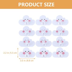 Cabilock 12pcs Cloud Hook Backpack Keychain Kids Backpack Hanger Cloud Wall Hanger Colgador De Llaves para Pared Cute Wall Hangers Decorative Wall Hook White Acrylic Child The Clouds Hat