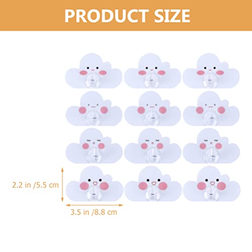 Cabilock 12pcs Cloud Hook Backpack Keychain Kids Backpack Hanger Cloud Wall Hanger Colgador De Llaves para Pared Cute Wall Hangers Decorative Wall Hook White Acrylic Child The Clouds Hat