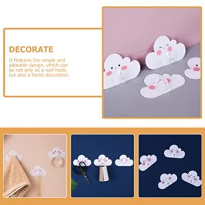 Cabilock 12pcs Cloud Hook Backpack Keychain Kids Backpack Hanger Cloud Wall Hanger Colgador De Llaves para Pared Cute Wall Hangers Decorative Wall Hook White Acrylic Child The Clouds Hat