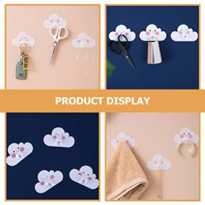 Cabilock 12pcs Cloud Hook Backpack Keychain Kids Backpack Hanger Cloud Wall Hanger Colgador De Llaves para Pared Cute Wall Hangers Decorative Wall Hook White Acrylic Child The Clouds Hat