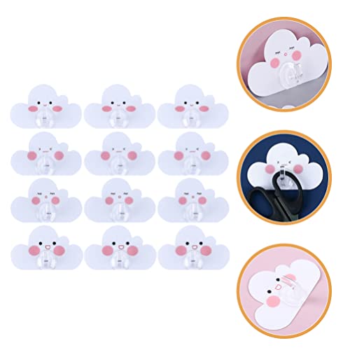 Cabilock 12pcs Cloud Hook Backpack Keychain Kids Backpack Hanger Cloud Wall Hanger Colgador De Llaves para Pared Cute Wall Hangers Decorative Wall Hook White Acrylic Child The Clouds Hat