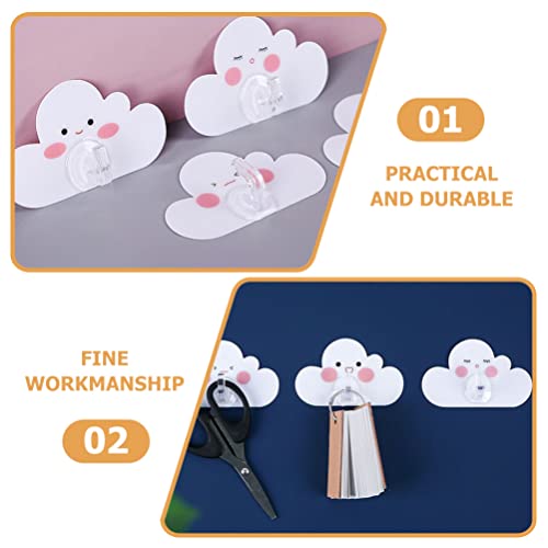 Cabilock 12pcs Cloud Hook Backpack Keychain Kids Backpack Hanger Cloud Wall Hanger Colgador De Llaves para Pared Cute Wall Hangers Decorative Wall Hook White Acrylic Child The Clouds Hat