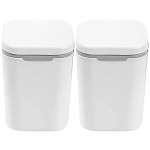 doitool office decor office decor office decor 2pcs white garbage can mini trash can for desktop trash bin decorative rubbish bin tabletop garbage can lint bin lint bin lint bin