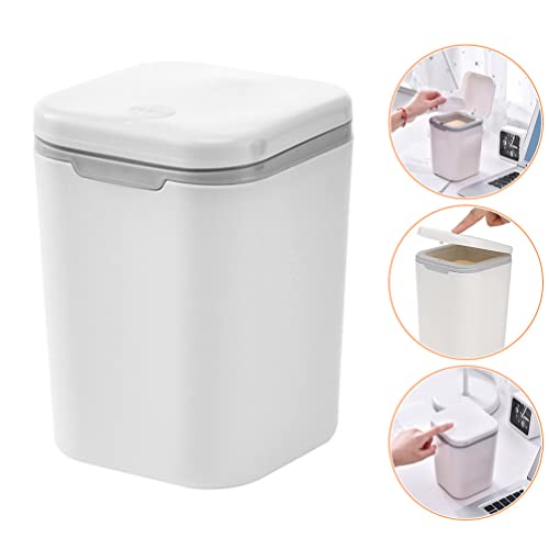 DOITOOL Office Decor Office Decor Office Decor 2Pcs White Garbage Can Mini Trash Can for Desktop Trash Bin Decorative Rubbish Bin Tabletop Garbage Can Lint Bin Lint Bin Lint Bin