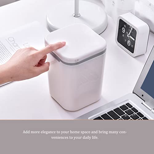 DOITOOL Office Decor Office Decor Office Decor 2Pcs White Garbage Can Mini Trash Can for Desktop Trash Bin Decorative Rubbish Bin Tabletop Garbage Can Lint Bin Lint Bin Lint Bin