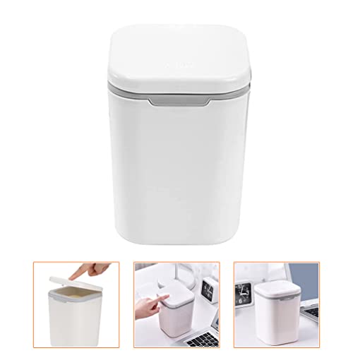 DOITOOL Office Decor Office Decor Office Decor 2Pcs White Garbage Can Mini Trash Can for Desktop Trash Bin Decorative Rubbish Bin Tabletop Garbage Can Lint Bin Lint Bin Lint Bin