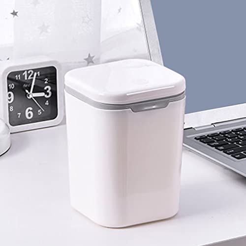 DOITOOL Office Decor Office Decor Office Decor 2Pcs White Garbage Can Mini Trash Can for Desktop Trash Bin Decorative Rubbish Bin Tabletop Garbage Can Lint Bin Lint Bin Lint Bin