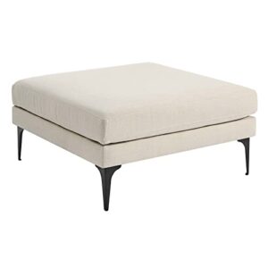 modway eei-6015-bei evermore upholstered fabric ottoman, beige