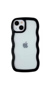 cute tranparent shockproof wavy case (black)