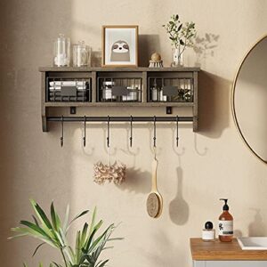 Rolanstar Corner Shelf 5-Tier with Storage and Wall Mounted Shelf with Hooks