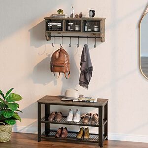 Rolanstar Corner Shelf 5-Tier with Storage and Wall Mounted Shelf with Hooks