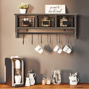 Rolanstar Corner Shelf 5-Tier with Storage and Wall Mounted Shelf with Hooks