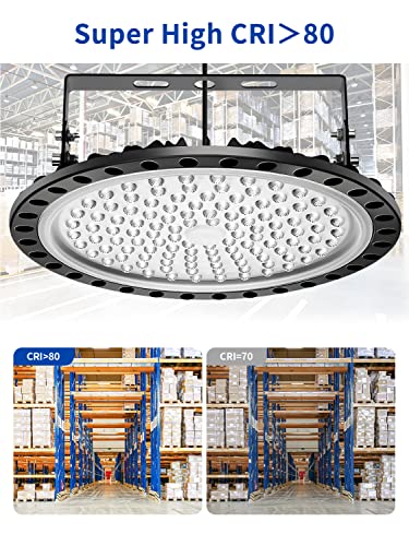 wowspeed LED High Bay Light,500W 50000LM UFO LED High Bay Light,6500K Daylight LED Shop Light, IP65 Waterproof LED Commercial Warehouse Area Light,LED Garage Light for Garage Gym Factory Warehouse