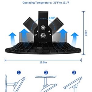 wowspeed LED High Bay Light,500W 50000LM UFO LED High Bay Light,6500K Daylight LED Shop Light, IP65 Waterproof LED Commercial Warehouse Area Light,LED Garage Light for Garage Gym Factory Warehouse