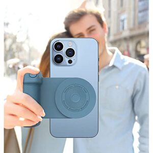 Magnetic Camera Handle Bluetooth Bracket, 2023 New Phone Camera Grip Handle Holder, Smartphone Selfie Grip Bluetooth Stabilizer Mount (Rechargeable, Black)