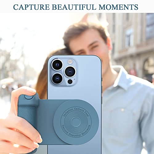 Magnetic Camera Handle Bluetooth Bracket, Wireless Charging Bluetooth Holder, Smart Phone Selfie Grip Stabilizer Mount for Selfie Lovers, for All Phone (No Wireless Charge, Pink)