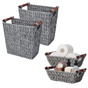 granny says bundle of 2-pack woven wastebasket for organizing & 2-pack woven storage baskets for bathroom