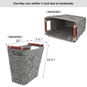 GRANNY SAYS Bundle of 2-Pack Woven Wastebasket for Organizing & 2-Pack Woven Storage Baskets for Bathroom