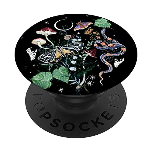 Aesthetic Snake Butterfly Mushroom Stars And Moon Flowers PopSockets Swappable PopGrip