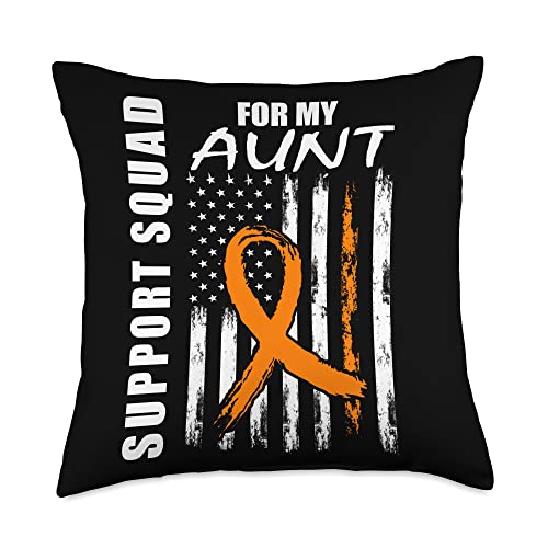 Multiple Sclerosis Awareness Products MS Gifts MS Aunt Multiple Sclerosis Awareness American Flag Support Throw Pillow, 18x18, Multicolor