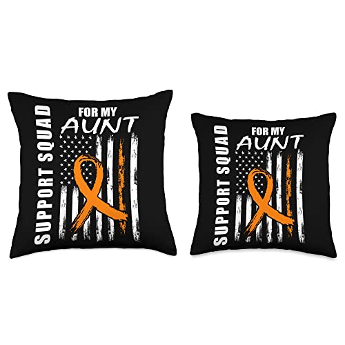 Multiple Sclerosis Awareness Products MS Gifts MS Aunt Multiple Sclerosis Awareness American Flag Support Throw Pillow, 18x18, Multicolor