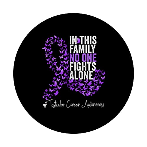 Testicular Cancer Awareness Month Purple Ribbon PopSockets Swappable PopGrip