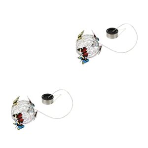 osaladi 2 pcs solar ball light solar pendant lights outdoor solar lanterns solar garden lights outdoor globe lights outside solar lights light decor street light branches built-in battery