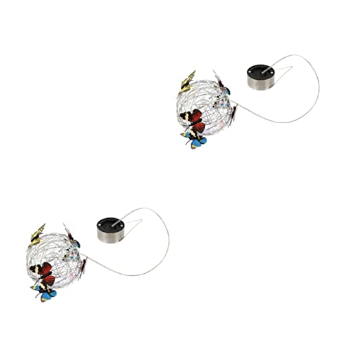 OSALADI 2 Pcs Solar Ball Light Solar Pendant Lights Outdoor Solar Lanterns Solar Garden Lights Outdoor Globe Lights Outside Solar Lights Light Decor Street Light Branches Built-in Battery