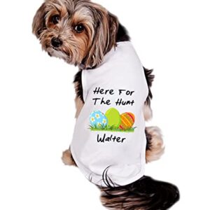 Here for The Hunt Easter Dog Shirt, Easter Egg Hunt Bunny Dog Shirt, Easter Shirt for Dogs, Easter Shirt for Dogs, Clothes for Pets (M 10-15 lbs)