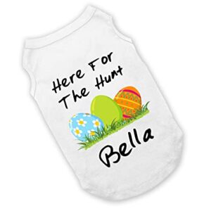 Here for The Hunt Easter Dog Shirt, Easter Egg Hunt Bunny Dog Shirt, Easter Shirt for Dogs, Easter Shirt for Dogs, Clothes for Pets (M 10-15 lbs)