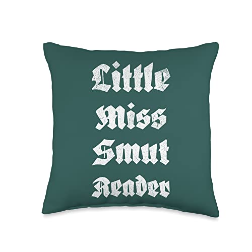 Little Miss Smut Reader, Book Reading, Romance Bookish Retro Throw Pillow, 16x16, Multicolor