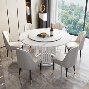 LITFAD Modern Indoor Side Chair Parsons Back Metal Upholstered Dining Room Chair Set for 2 Leather Restaurant Chairs Cafe Chairs - 2 White Chairs