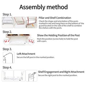 TULGIGS Attachable Dish Rack Dish Rack Wire Shelf Liner Dish Holer (800mm (31.5")) White