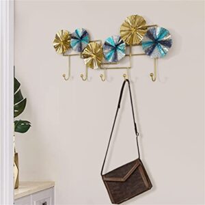 BBSJ Metal Storage Rack Hanger Hook Multi-Functional Coat and Hat Storage Artifact Porch Bedroom Home Wall Hanging Shelf