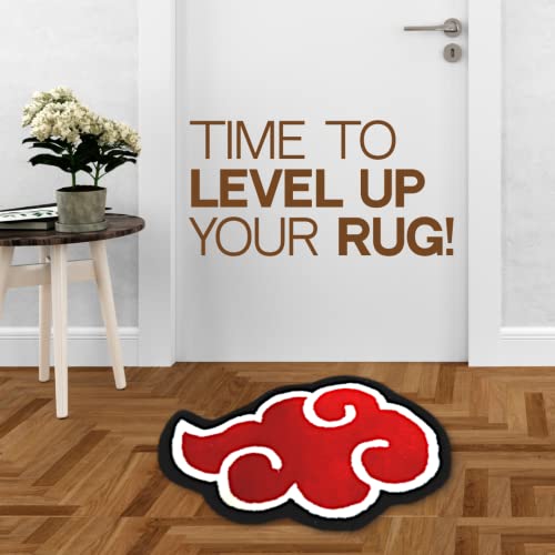 2pcs Anime Carpet Orange Red Cloud Modern Fluffy Rug - Non Slip Ultra Soft Tufted Room Decor Polyester Nursery Rugs for Bedroom, Decorative Indoor and Outdoor Living