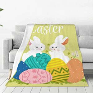 throw blanket easter bunny warm cozy soft lightweight flannel fleece blanket for bedroom sofa room home decorative fuzzy blanket 40"x30"