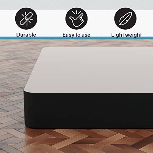 Greaton 8-Inch King Box Spring/Foundation-Easy Simple Assembly, Durable Strong Wood Structure for Pressure Relief, Mattress Support System, Compact Size for Tight Spaces, Black