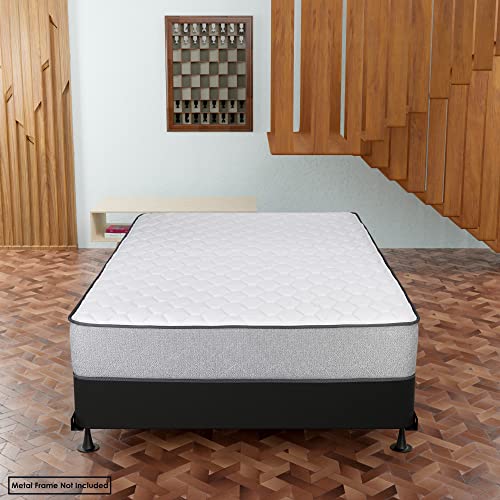 Greaton 8-Inch King Box Spring/Foundation-Easy Simple Assembly, Durable Strong Wood Structure for Pressure Relief, Mattress Support System, Compact Size for Tight Spaces, Black