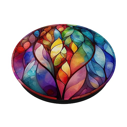 beautiful Watercolor stained glass PopSockets Standard PopGrip