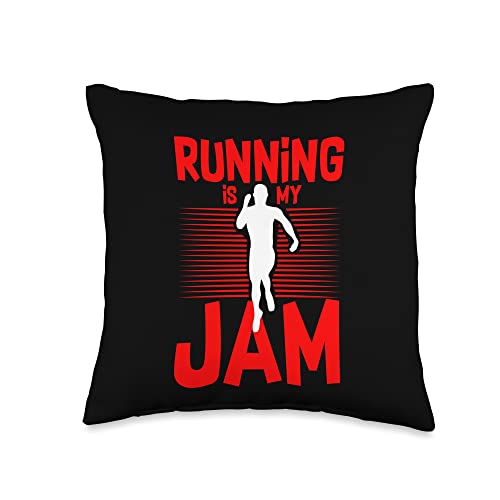 Runner FH Running is My Jam-Throw Pillow, 16x16, Multicolor