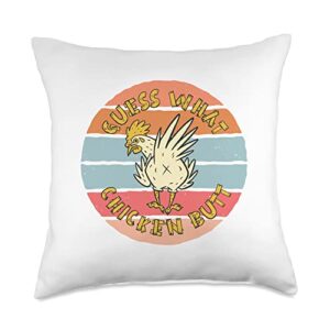 invertebrates wirbellose by krabbelkeller guess what, chicken butt throw pillow, 18x18, multicolor