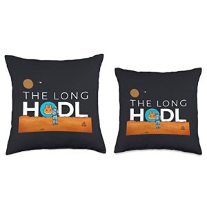 Funny PancakeSwap cryptocurrency for Cake hodlers The Long HODL, PancakeSwap to The Moon Cake Crypto Item Throw Pillow, 18x18, Multicolor