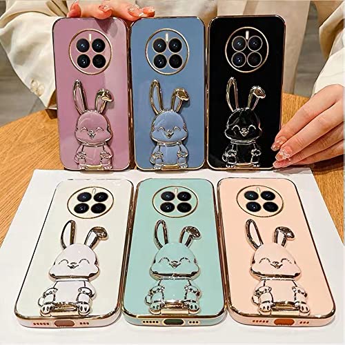 for Oneplus 11 5G Case,6D Cute Kawaii Hidden Rabbit Bunny Kickstand with Camera Protection,Luxury Plating Glitter Soft Silicone Folding Extending Bracket Phone Case for Onplus 11 for Women Girls Green